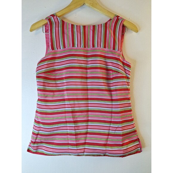 Talbots | Tops | Talbots 0 Silk Tank Top Womens Sz 2p Stripied Colorful ...